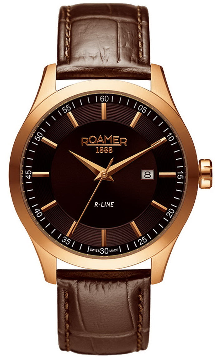 Roamer R-Line Sapphire Crystal Leather Strap Men's Watch 934950-49-55 ...